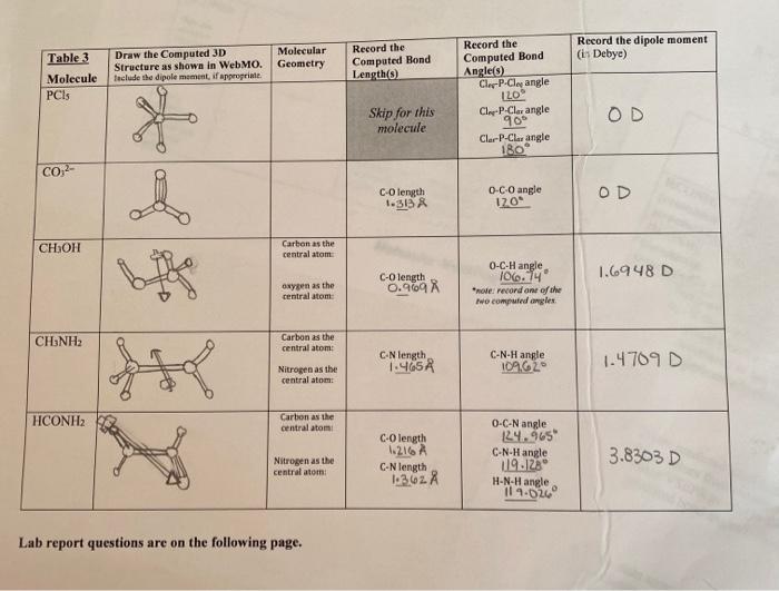 Part 3. Computed Values. This portion of the report | Chegg.com