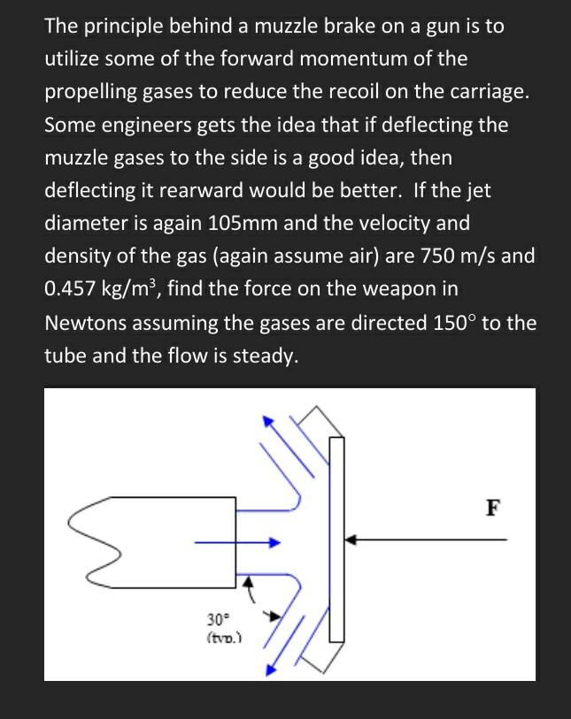 [Solved]: The principle behind a muzzle brake on a