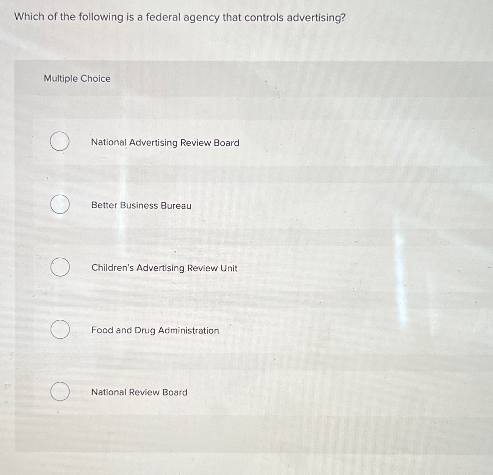 Solved Which of the following is a federal agency that | Chegg.com