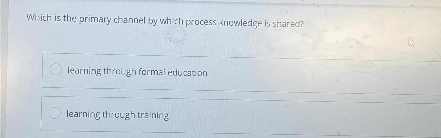 Solved Which is the primary channel by which process | Chegg.com