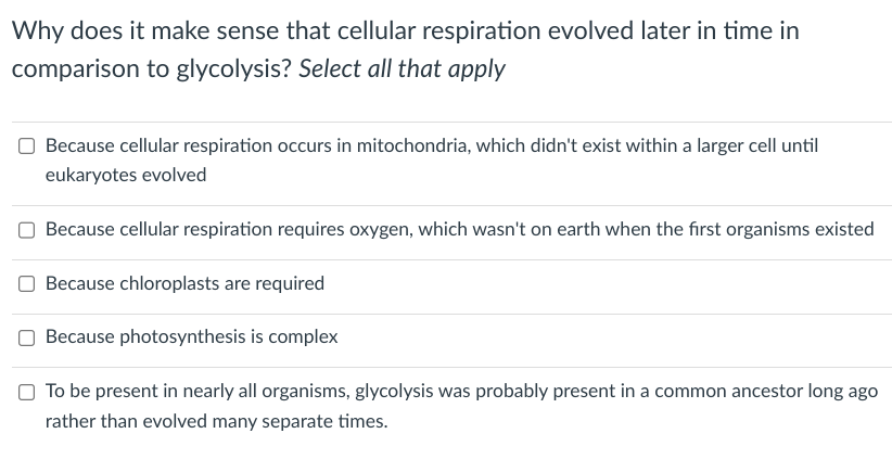Solved Why does it make sense that cellular respiration | Chegg.com