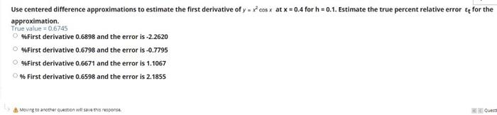Solved Use centered difference approximations to estimate | Chegg.com