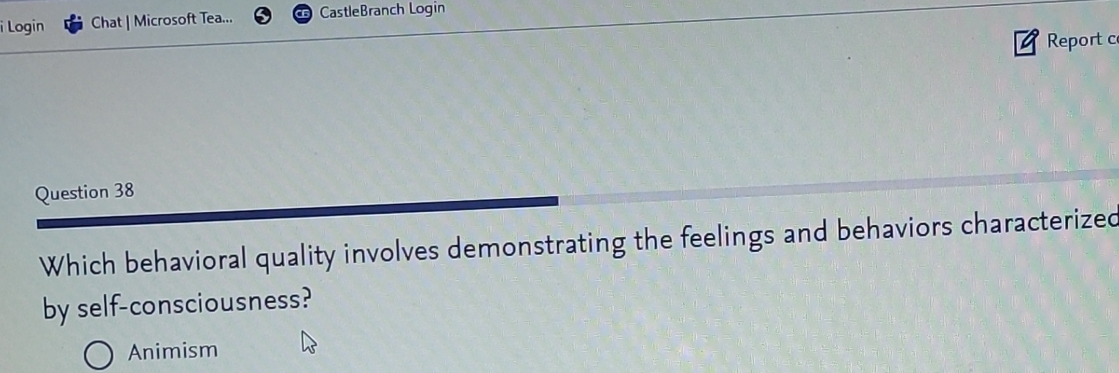 Solved Question 38Which behavioral quality involves | Chegg.com