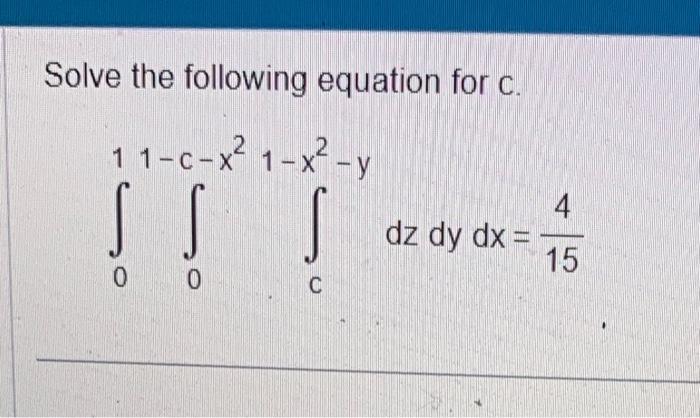 Solved Solve the following equation for C. | Chegg.com