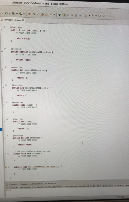 Solved MyArrayList.java 22 public class MyArrayList | Chegg.com Solved MyArrayList.java 22 public class MyArrayList | Chegg.com
