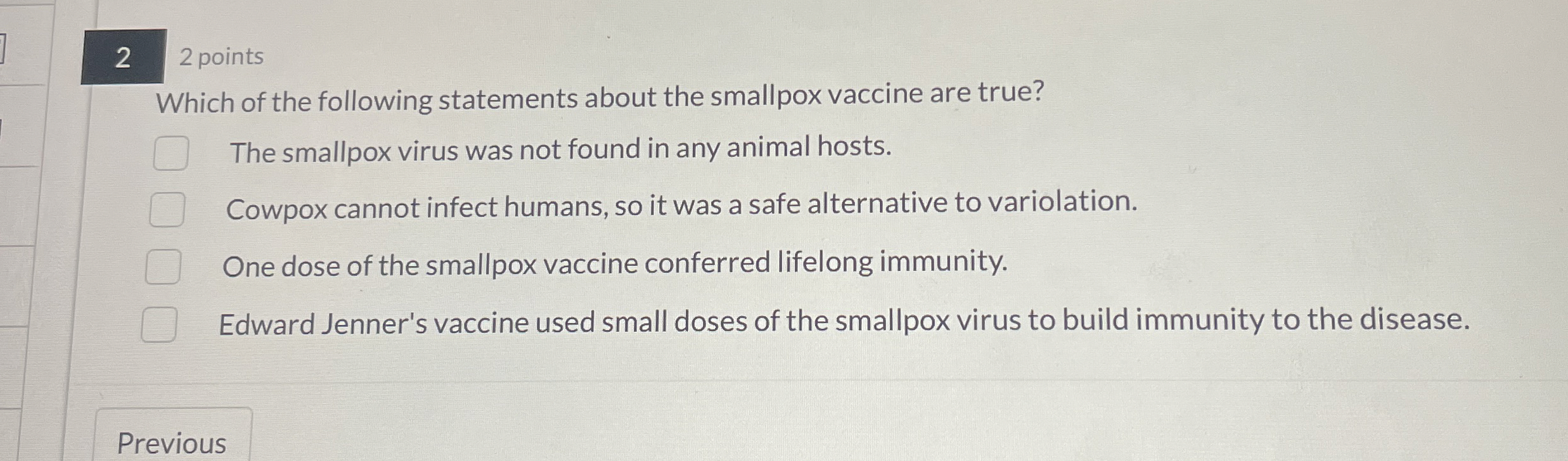 Solved 2 2 ﻿pointsWhich of the following statements about | Chegg.com