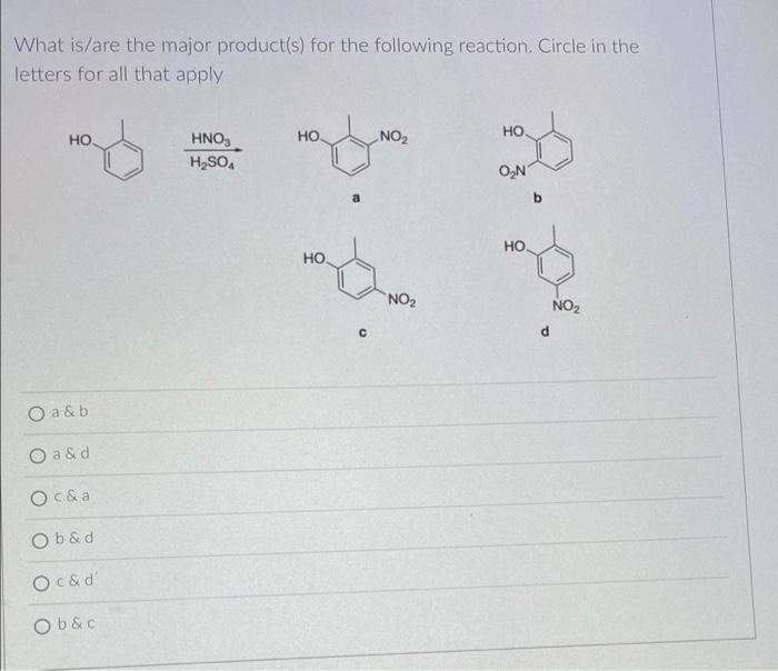 Solved What is/are the major product(s) for the following | Chegg.com