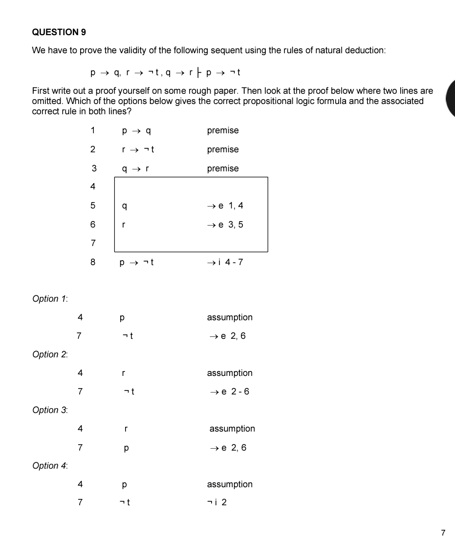 Solved QUESTION 9We have to prove the validity of the | Chegg.com