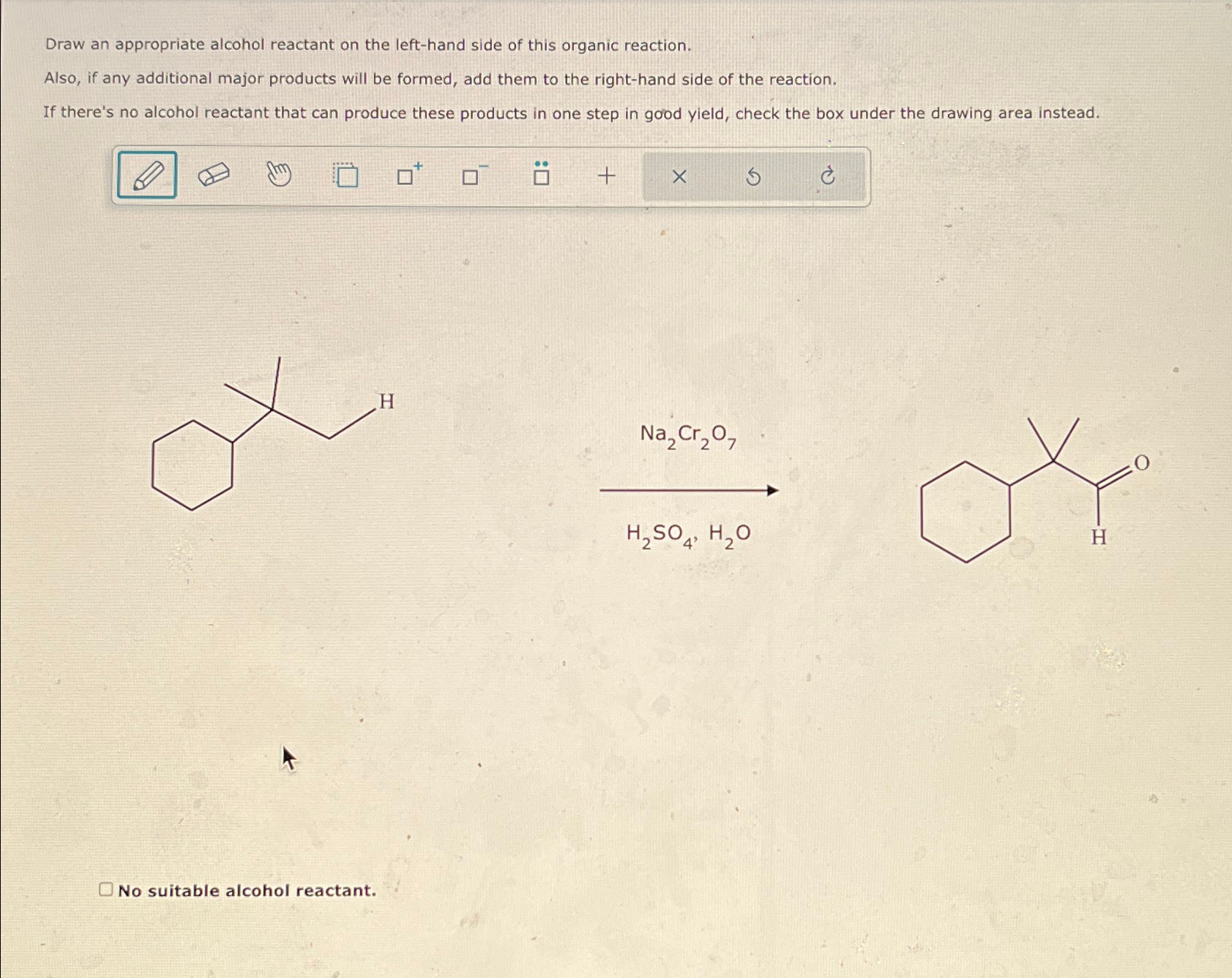 Solved Draw an appropriate alcohol reactant on the left-hand | Chegg.com