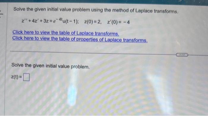 Solved Solve the given initial value problem using the | Chegg.com