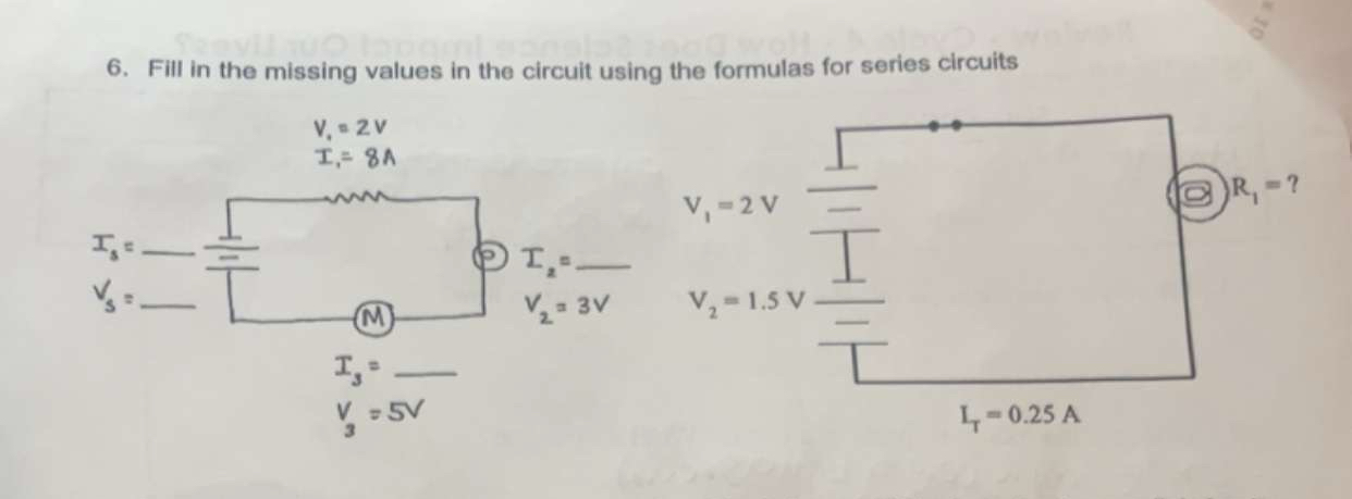 Solved Fill in the missing values in the circuit using the | Chegg.com