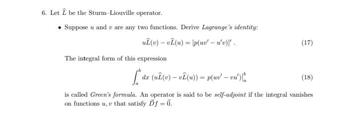 Solved 6. Let L be the Sturm-Liouville operator. - Suppose u | Chegg.com