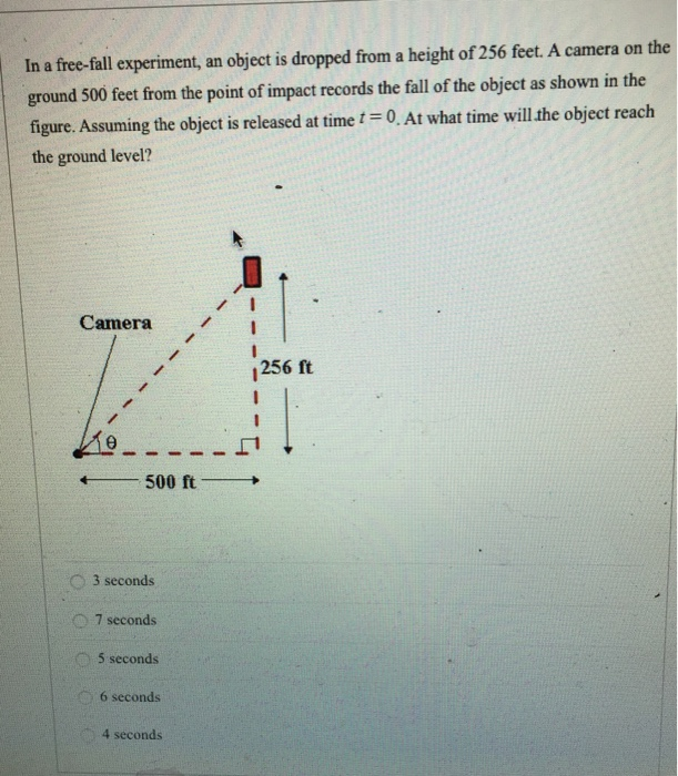 Solved In a free-fall experiment, an object is dropped froma | Chegg.com
