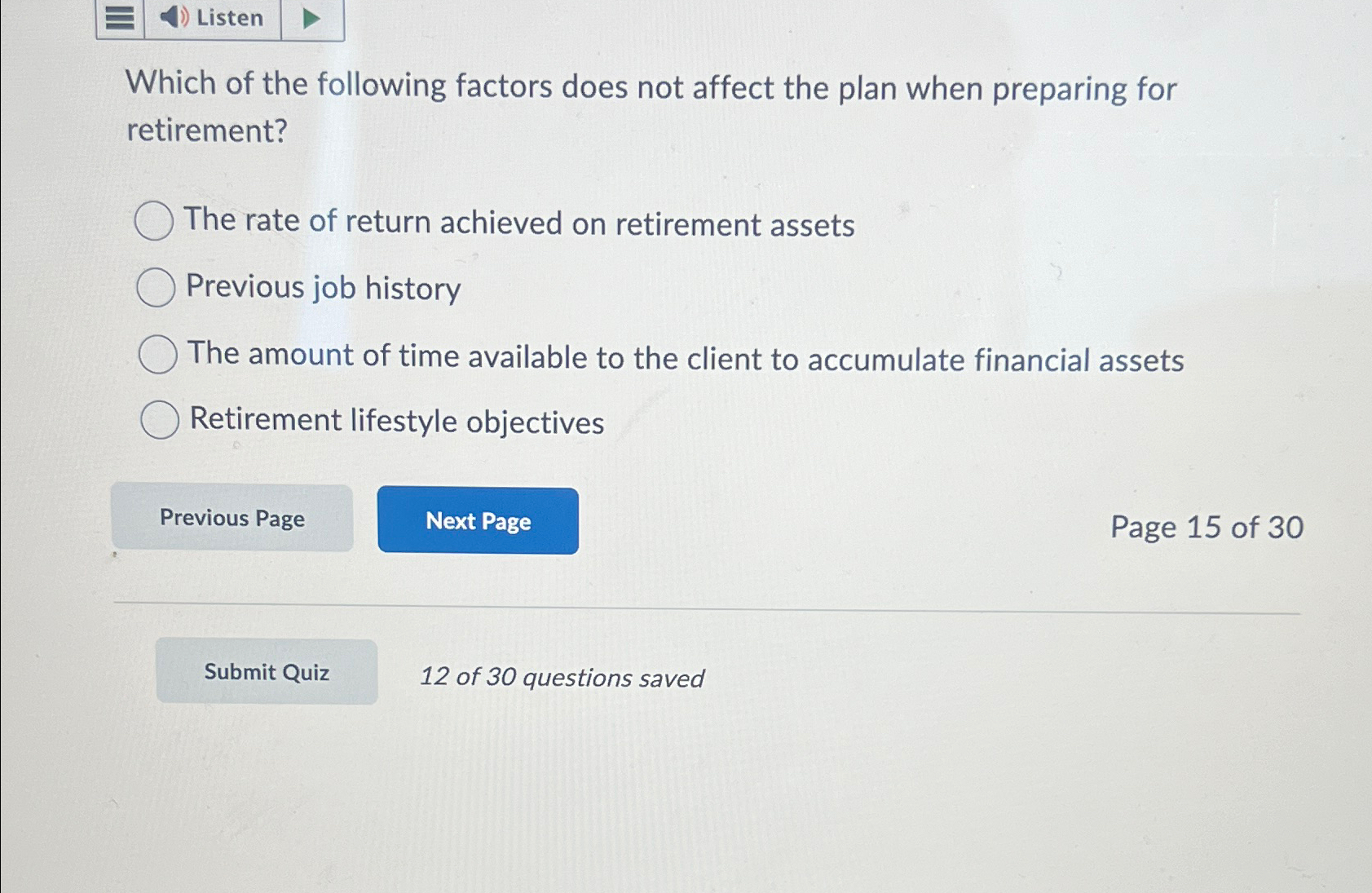 Solved ListenWhich of the following factors does not affect | Chegg.com