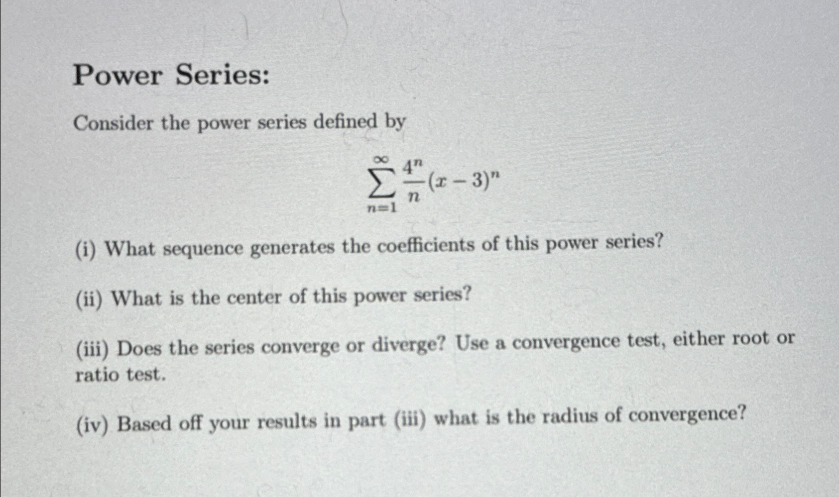 Solved Power Series:Consider the power series defined | Chegg.com