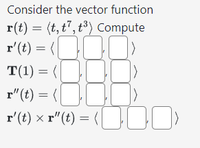 Solved Consider the vector function | Chegg.com