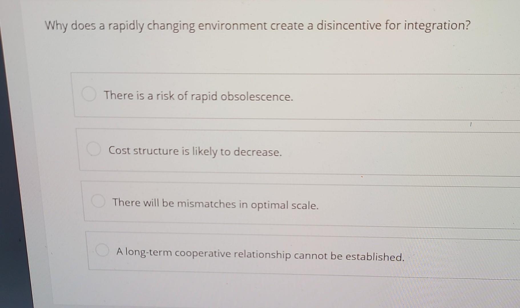 Solved Why does a rapidly changing environment create a | Chegg.com