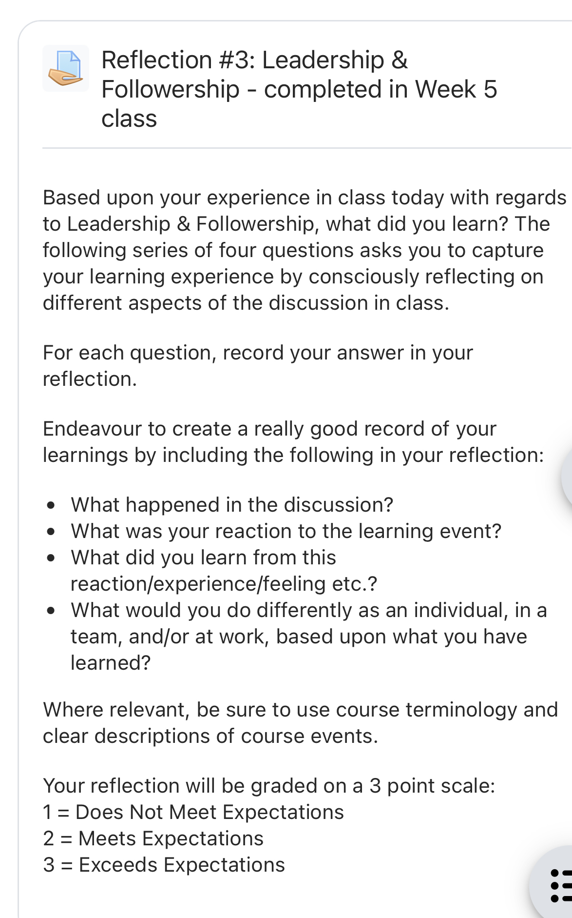 Solved Reflection #3: Leadership & Followership - ﻿completed | Chegg.com