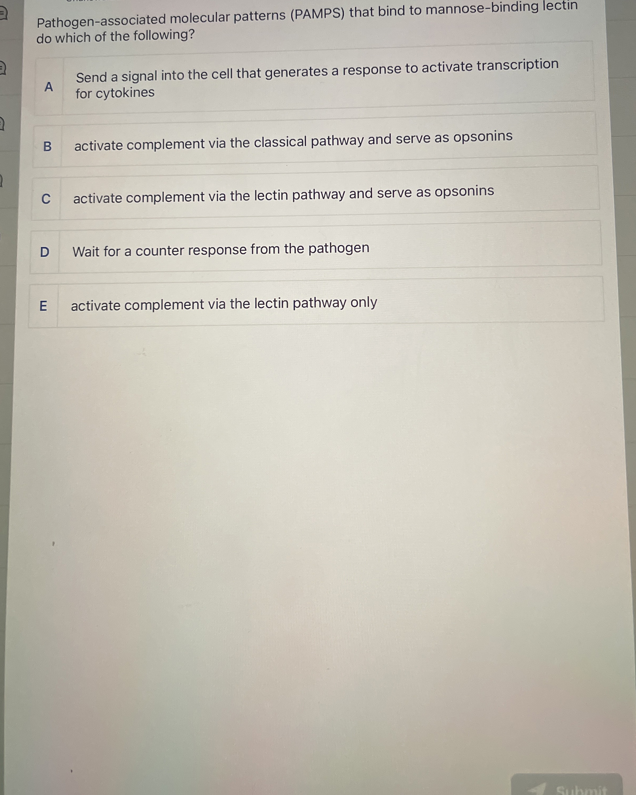 Solved Pathogen-associated molecular patterns (PAMPS) ﻿that | Chegg.com
