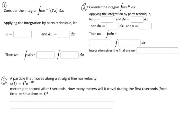 Solved (1) Then uv−∫vdu=−∫dx Integration gives the final | Chegg.com