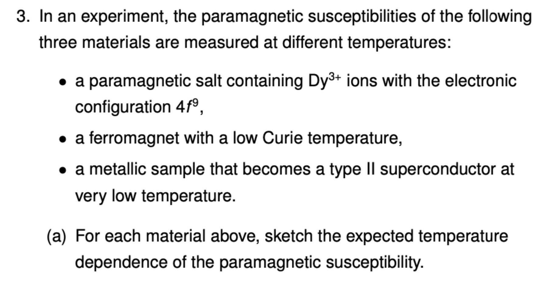 Solved In an experiment, the paramagnetic susceptibilities | Chegg.com