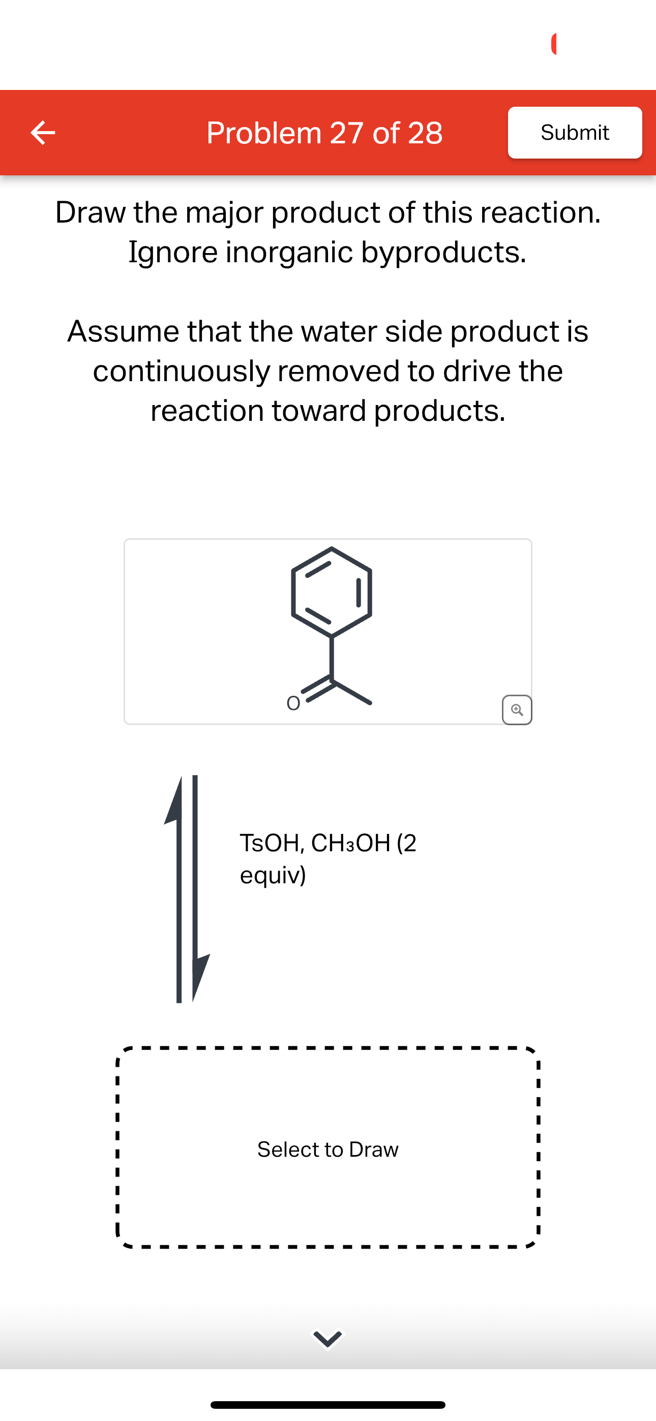 Solved Problem 27 ﻿of 28Draw the major product of this | Chegg.com