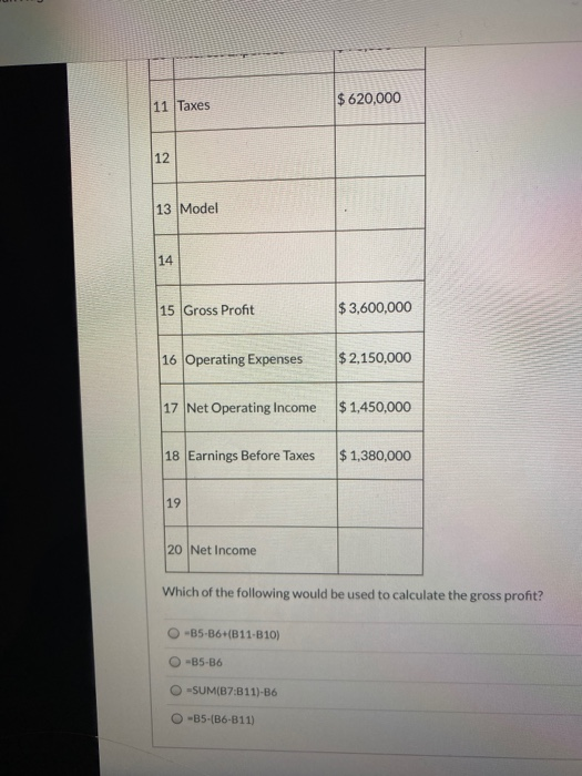 Solved A B 1 Net Income Model 2 3 Data 4 5 Sales $10,000,000 | Chegg.com