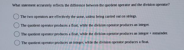 Solved What statement accurately reflects the difference | Chegg.com