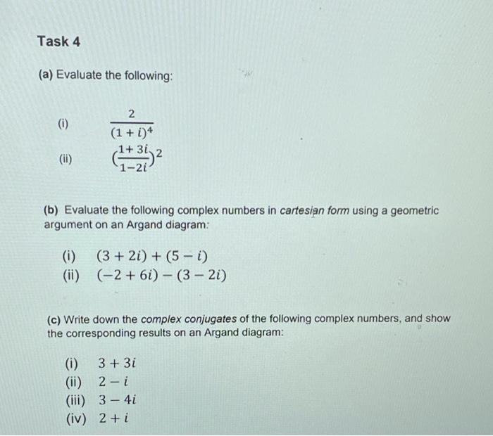 Solved Task 1 (a) Evaluate the following arithmetic | Chegg.com