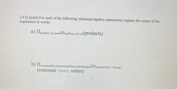Solved Given the following relational database schema | Chegg.com