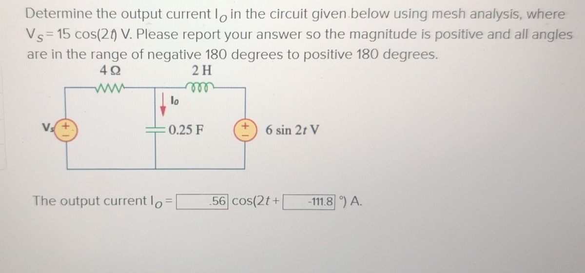 Solved Determine the output current IO ﻿in the circuit given | Chegg.com
