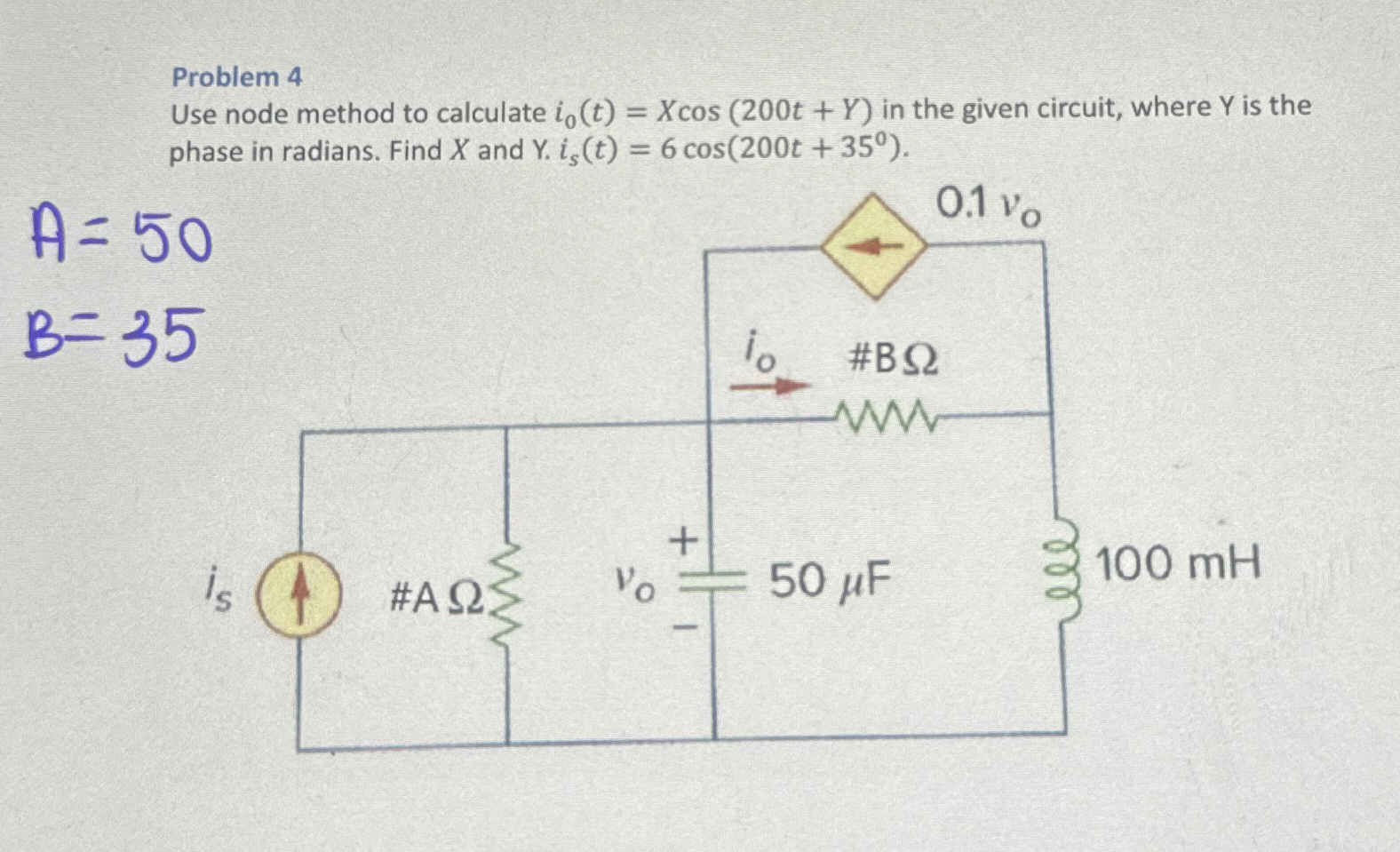 Solved Problem 4Use node method to calculate | Chegg.com
