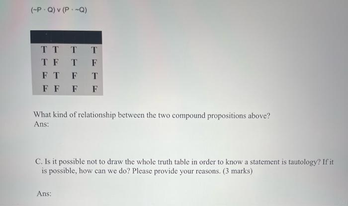 Solved B. Fill in the truth tables of the two compound | Chegg.com