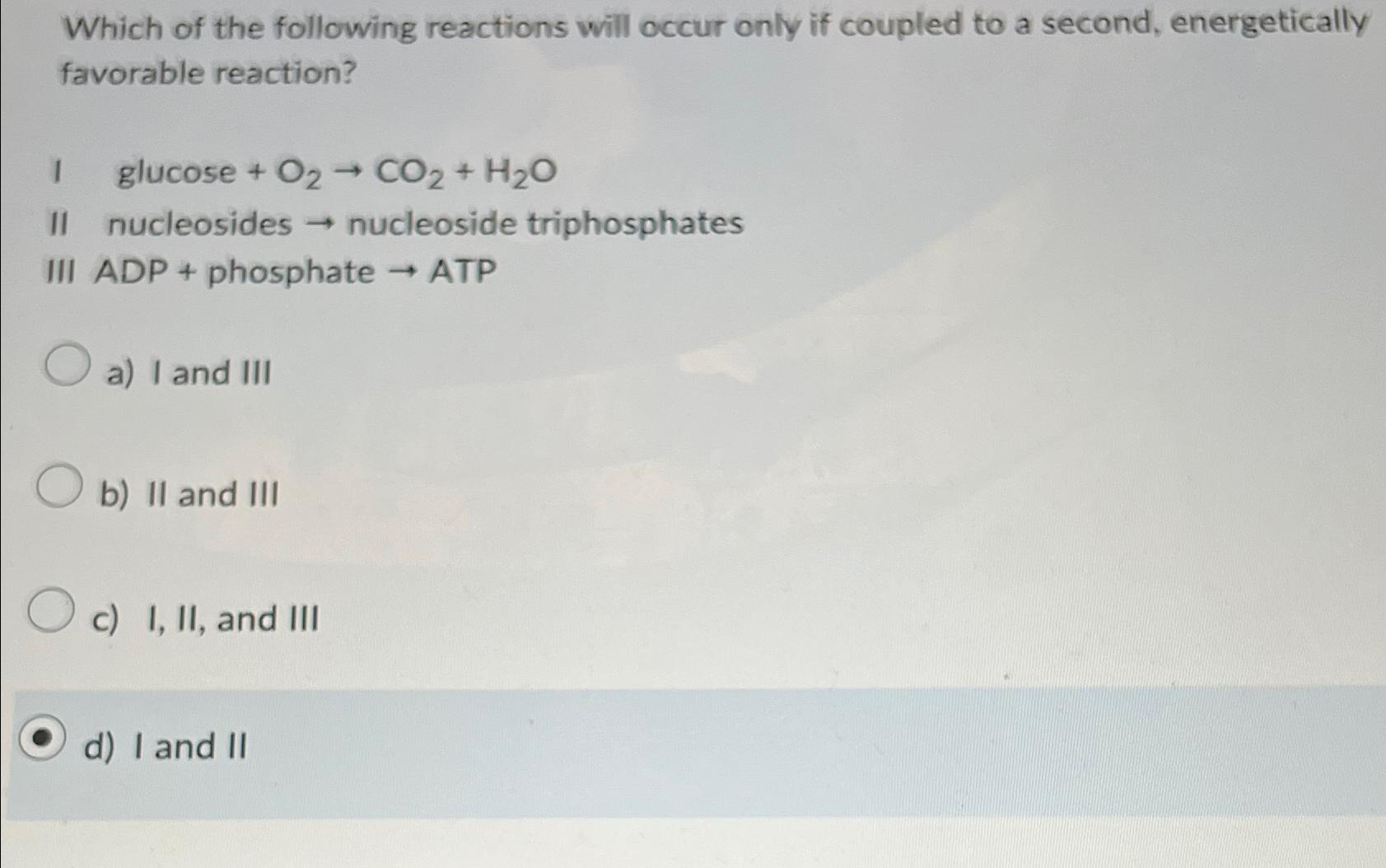 Solved Which of the following reactions will occur only if | Chegg.com