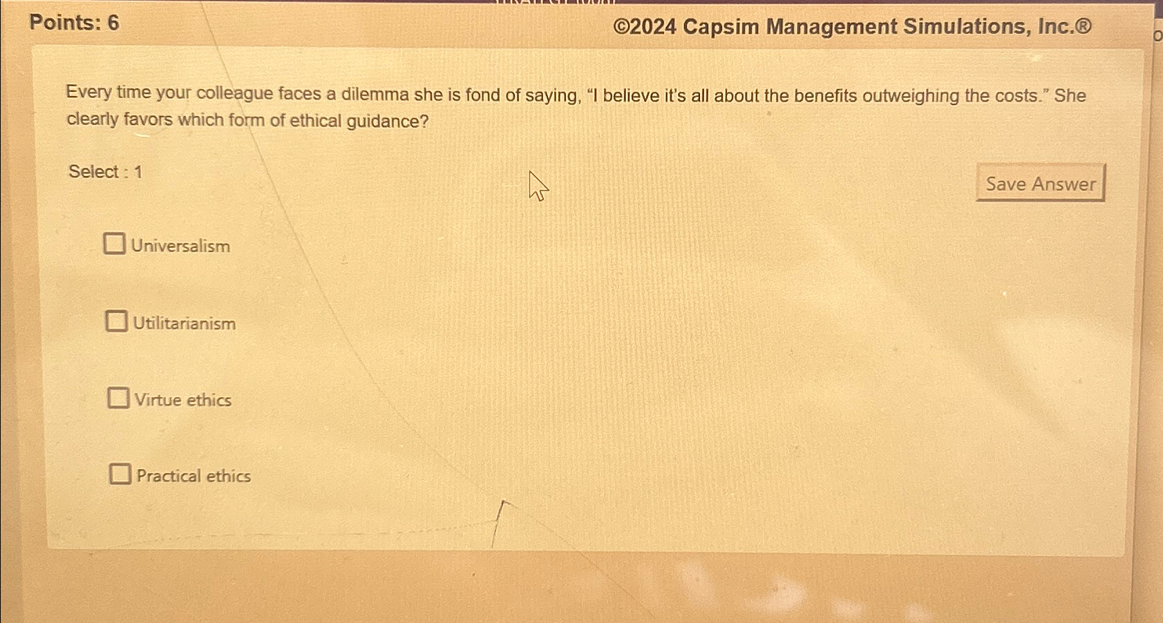 Solved Points: 6Ⓒ2024 ﻿Capsim Management Simulations, | Chegg.com