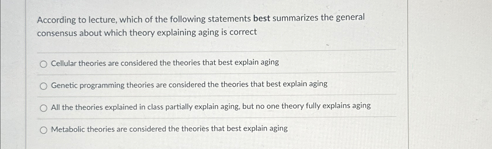 Solved According to lecture, which of the following | Chegg.com