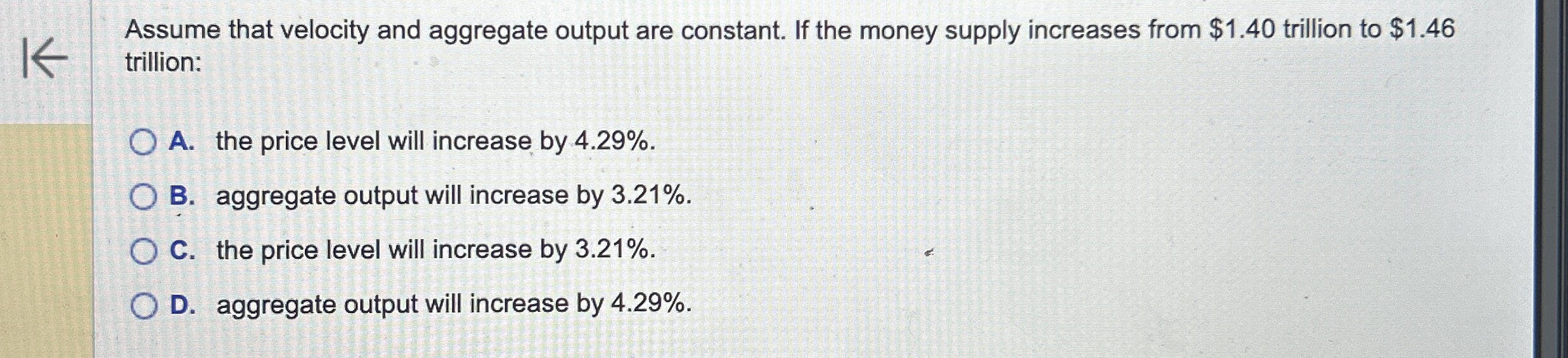 Solved Assume that velocity and aggregate output are | Chegg.com