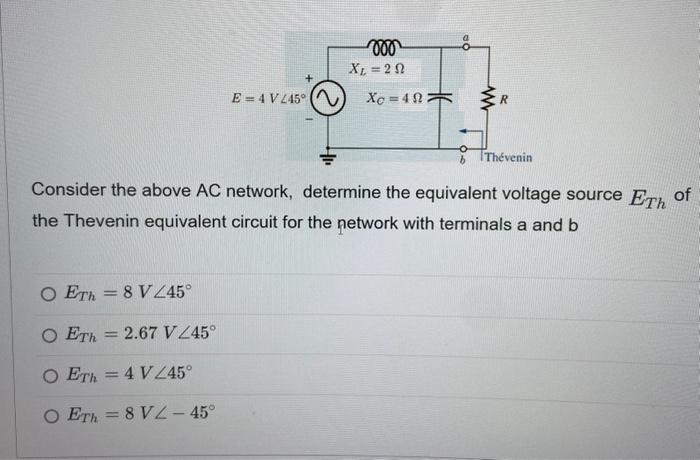 Solved Consider the above AC network, determine the | Chegg.com