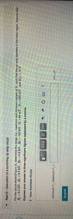 Solved Part A - Calculating the output voltage of a summing | Chegg.com