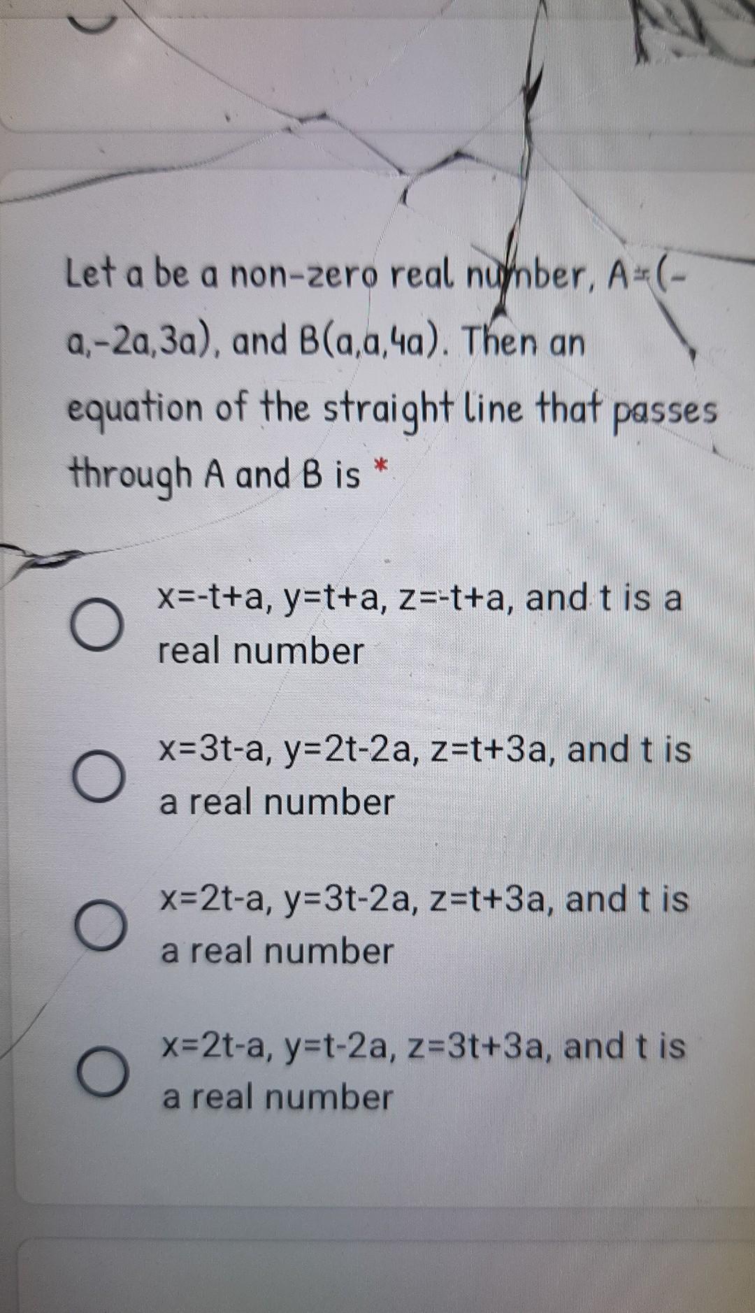 Solved Let a be a non-zero real number, A=(- 9,-2a, 3a), and | Chegg.com