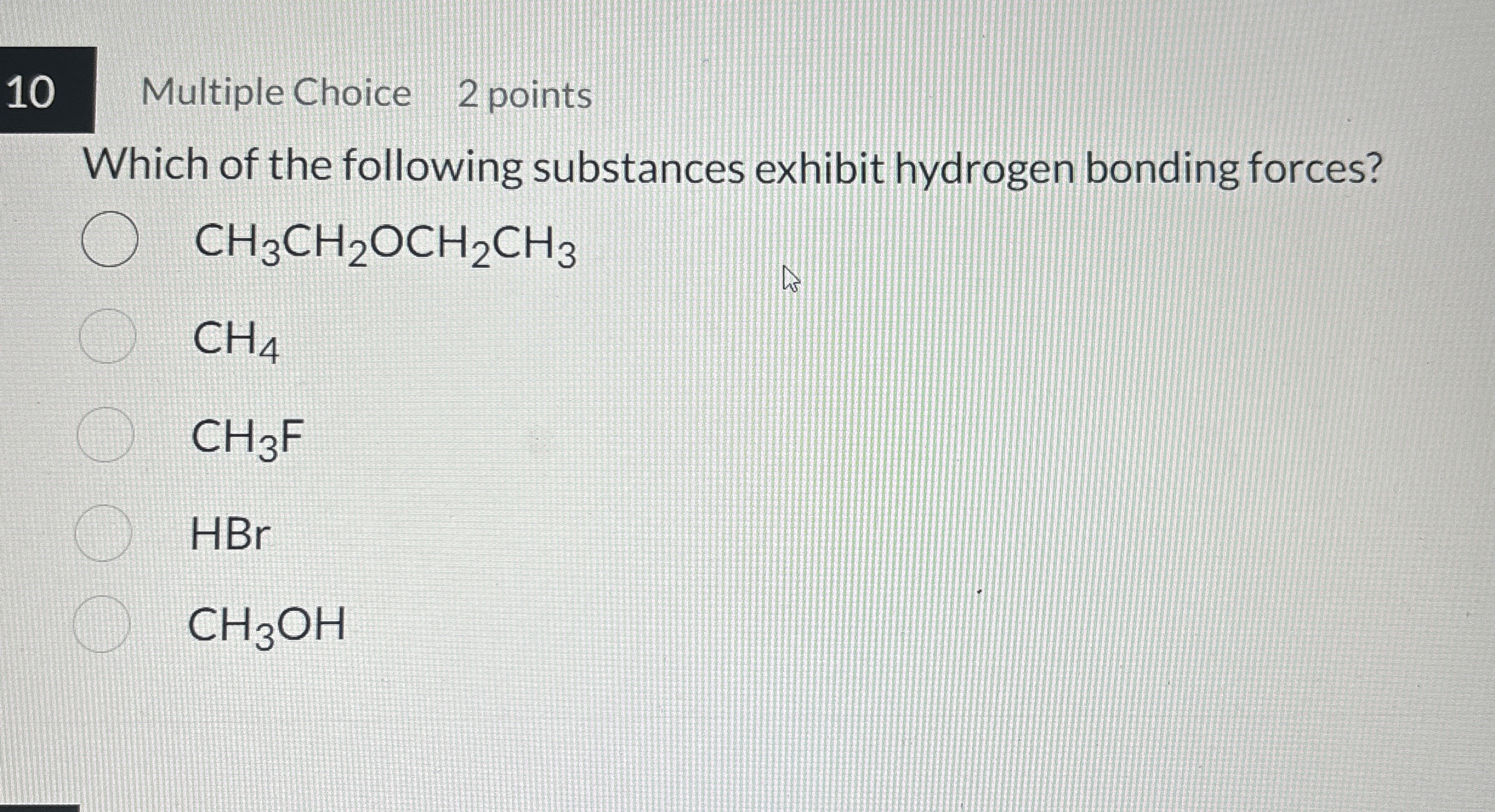 High Quality SOLUTION 10Multiple Choice 2 ﻿pointsWhich of the following | Chegg.com
