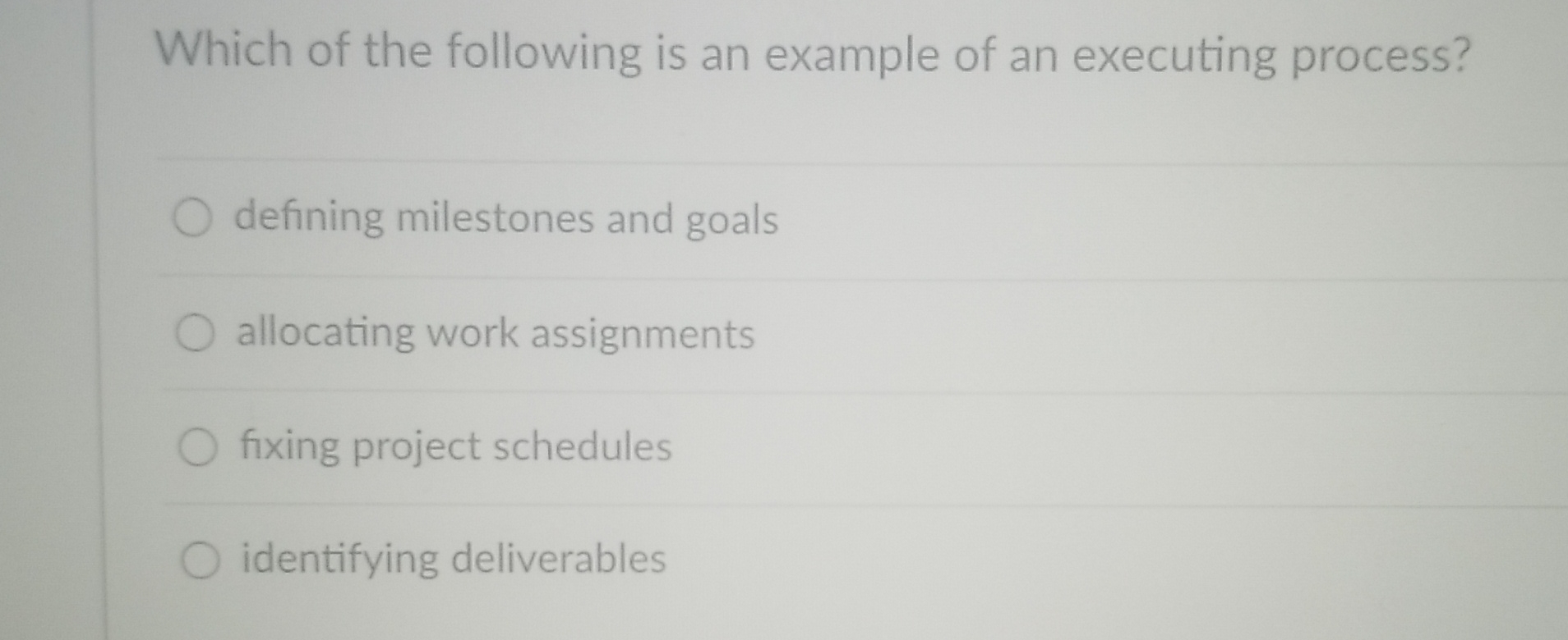 Solved Which of the following is an example of an executing | Chegg.com