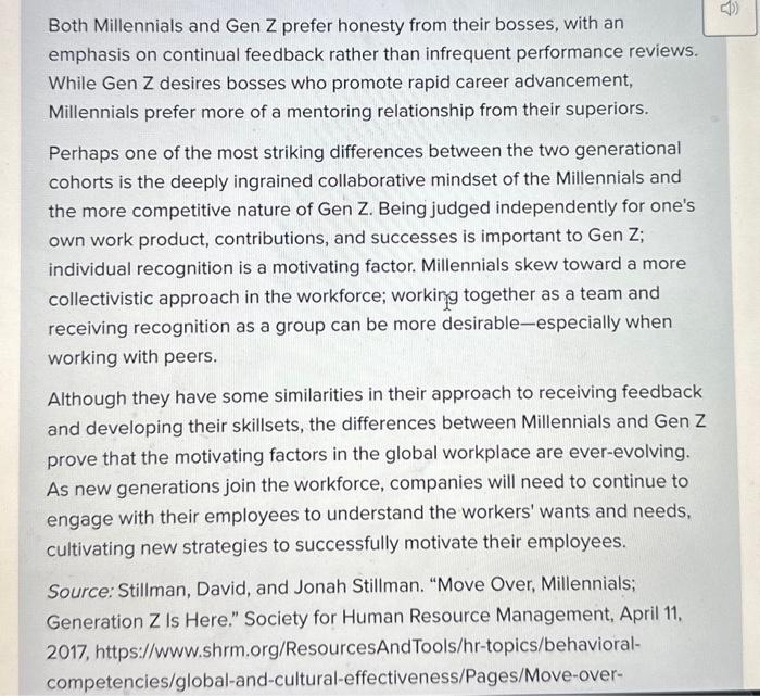 Key Differences When Motivating Millennials and Gen Z | Chegg.com