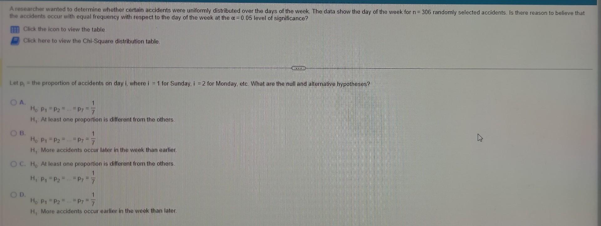Solved the accidents occur with equal frequengy with respert | Chegg.com