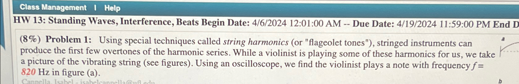 Solved Class Management I HelpHW 13: Standing Waves, | Chegg.com
