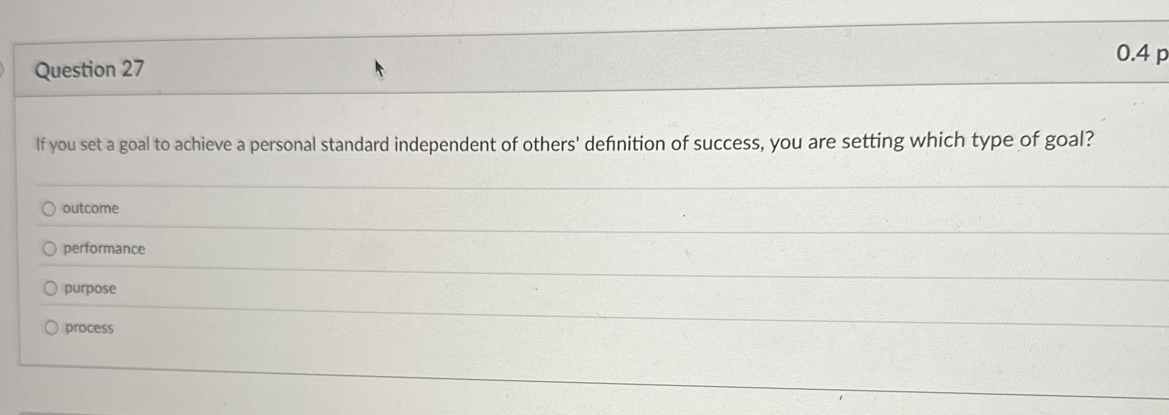 Solved Question 27If you set a goal to achieve a personal | Chegg.com