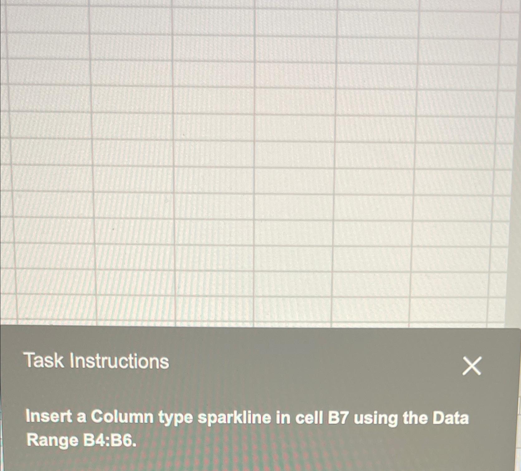 Solved Task InstructionsInsert a Column type sparkline in | Chegg.com