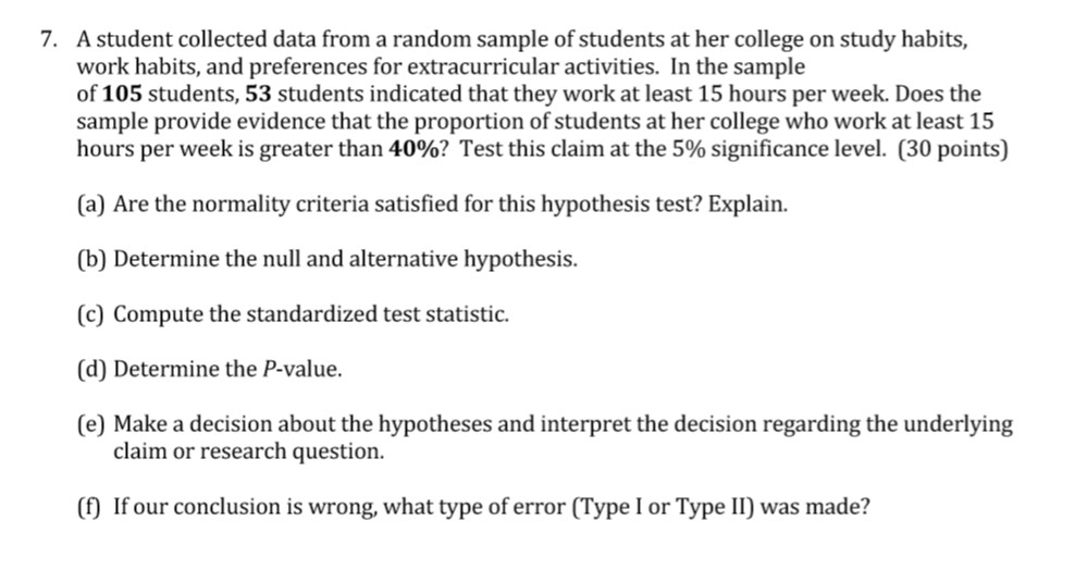 Solved A student collected data from a random sample of | Chegg.com