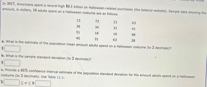 Solved In 2017, Americans spent a record-high $9.1 billion | Chegg.com