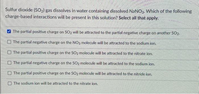 Solved Sulfur dioxide (SO2) gas dissolves in water | Chegg.com